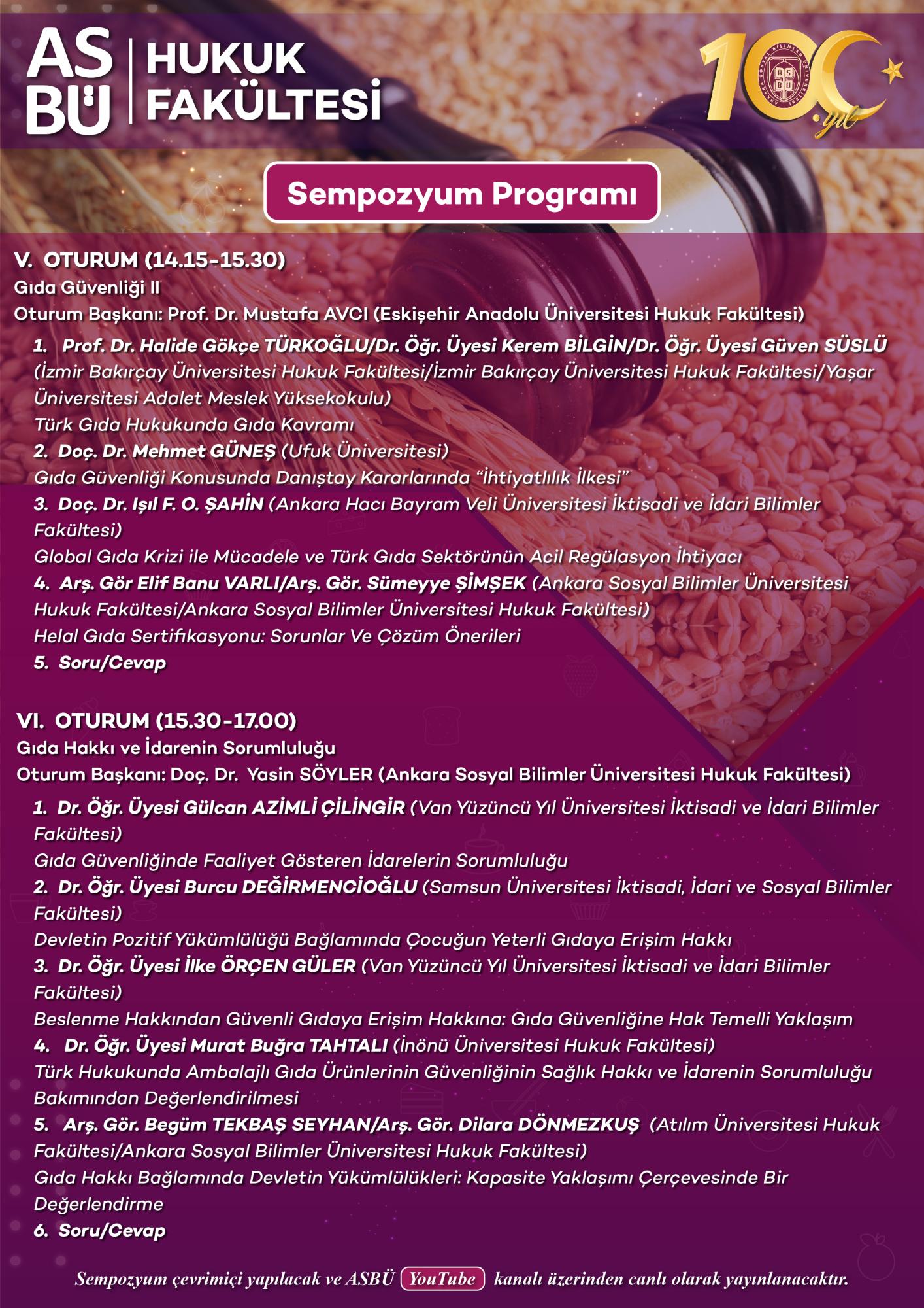 Türkiye'de Gıda Güvenliği ve Gıda Sektörünün Regülasyonu Sempozyumu Programı ve Özet Bildiri ...